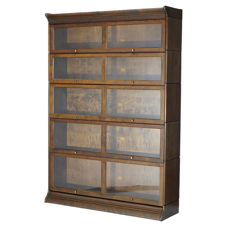 Antique Arts and Crafts Gunn Mahogany Double Barrister Bookcase, C1910 at 1stDibs