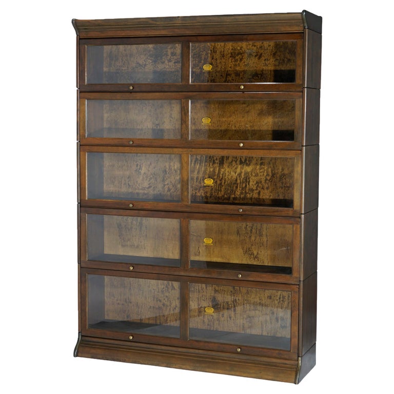 Antique Arts and Crafts Gunn Stack Mahogany Barrister Double Bookcase, C1910 at 1stDibs