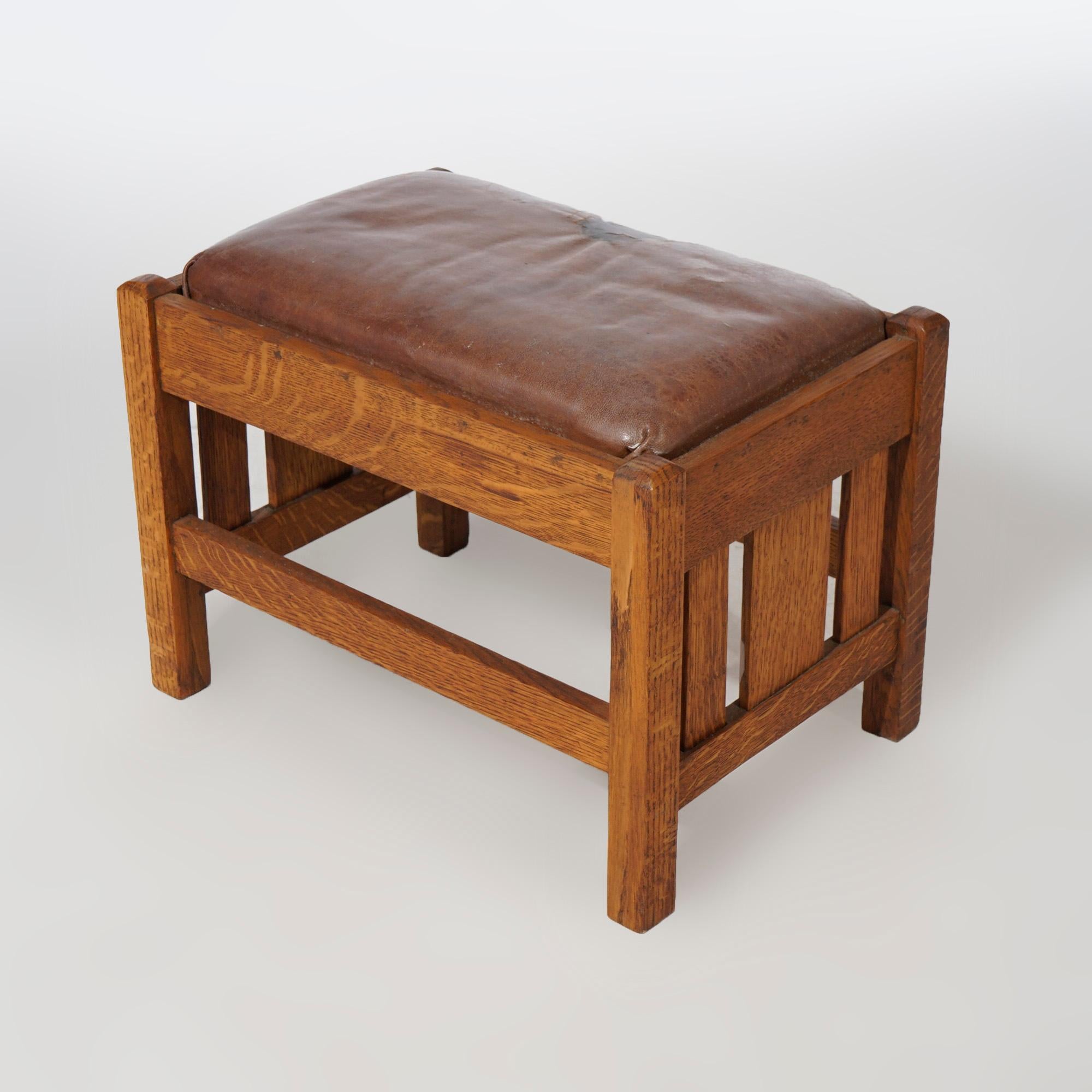 Antique Arts and Crafts JM Young Mission Oak Footstool, Circa 1910 at ...