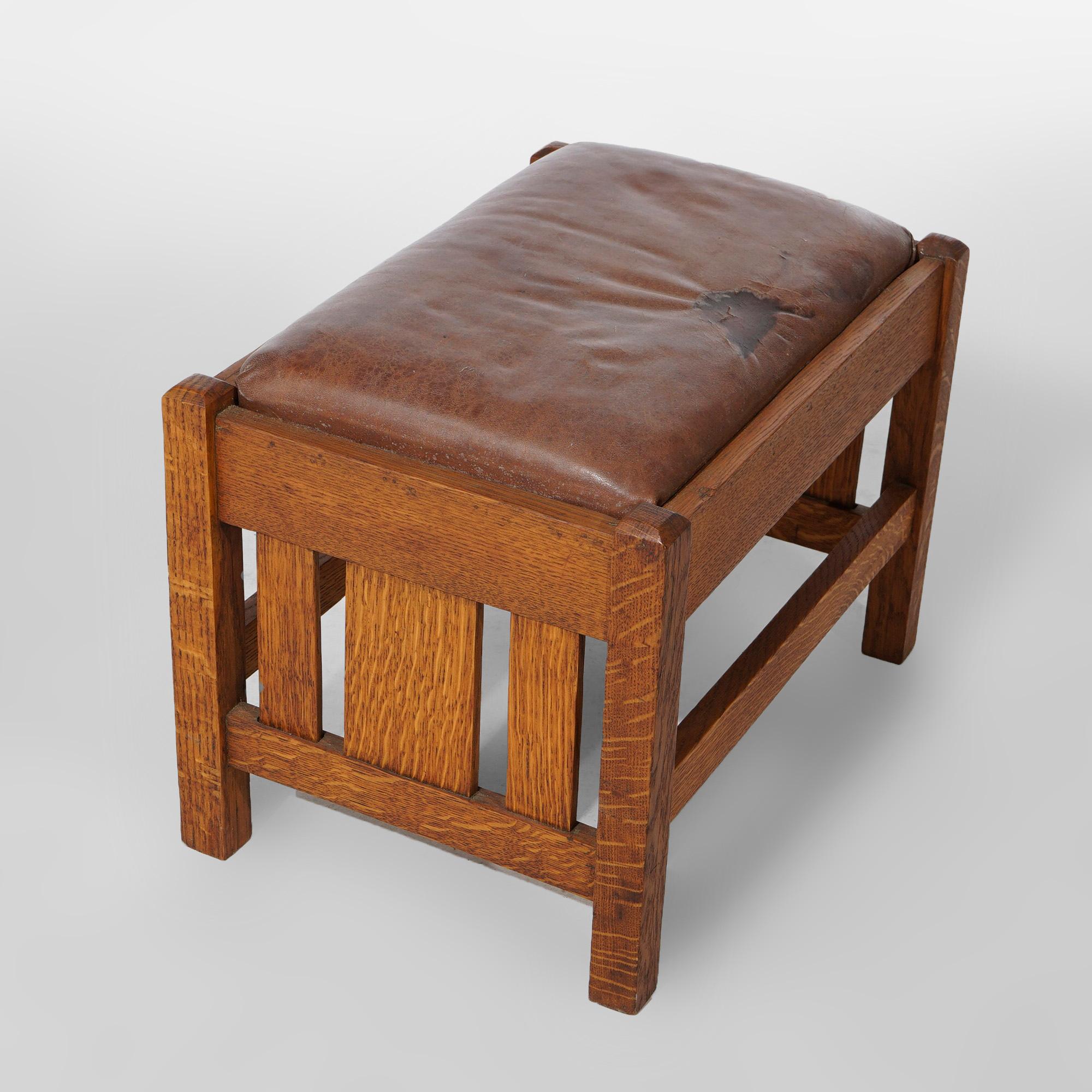 Antique Arts and Crafts JM Young Mission Oak Footstool, Circa 1910 at ...