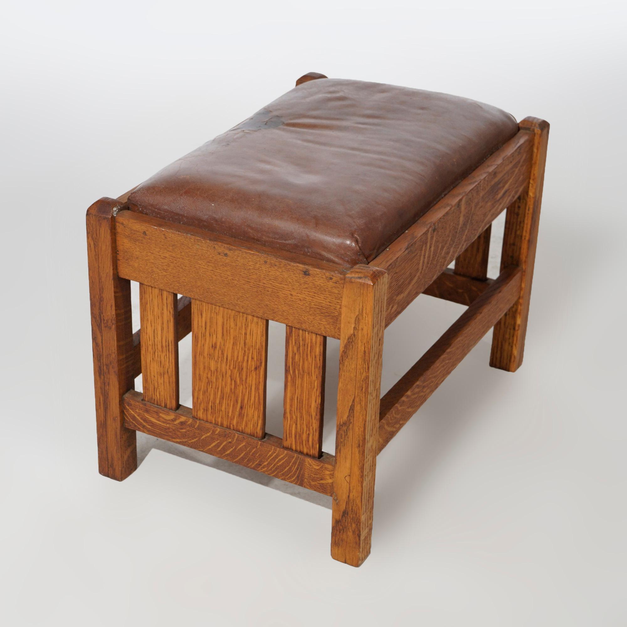 Antique Arts and Crafts JM Young Mission Oak Footstool, Circa 1910 at ...