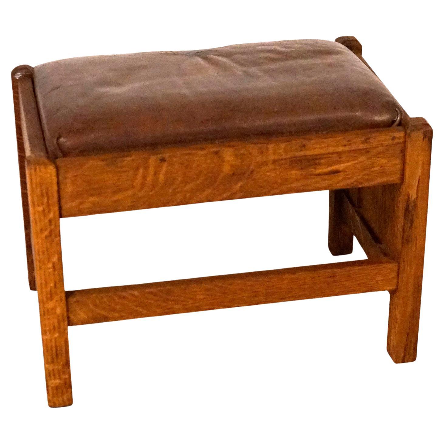 Antique Arts and Crafts JM Young Mission Oak Footstool, Circa 1910 at ...