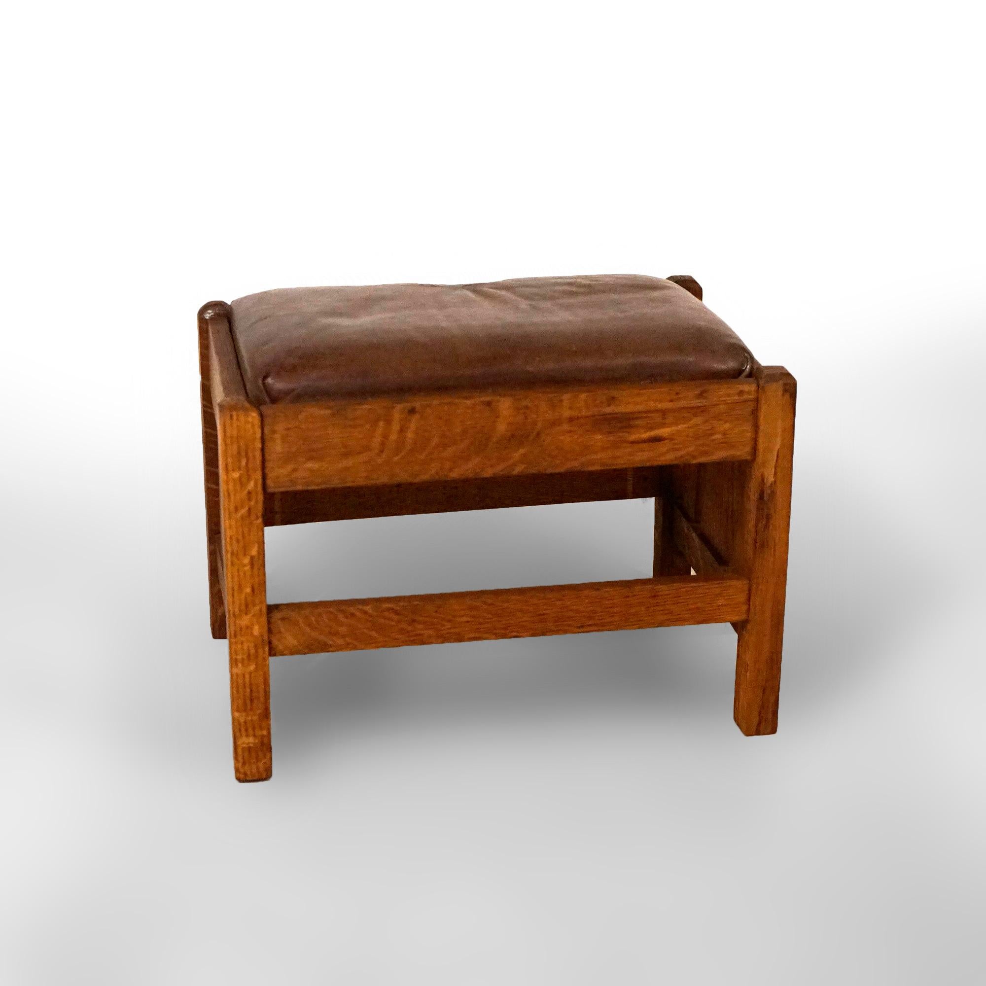 Antique Arts and Crafts JM Young Mission Oak Footstool, Circa 1910 at ...