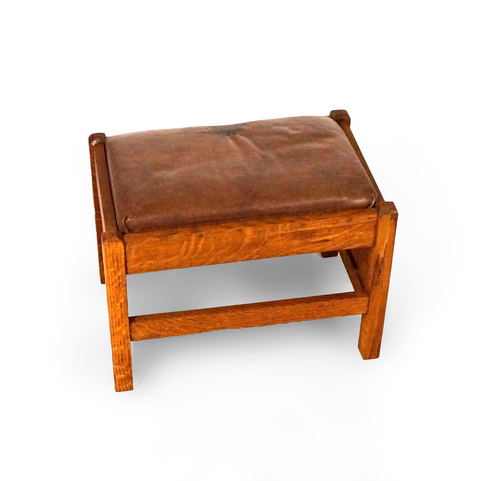 Antique Arts and Crafts JM Young Mission Oak Footstool, Circa 1910 at ...