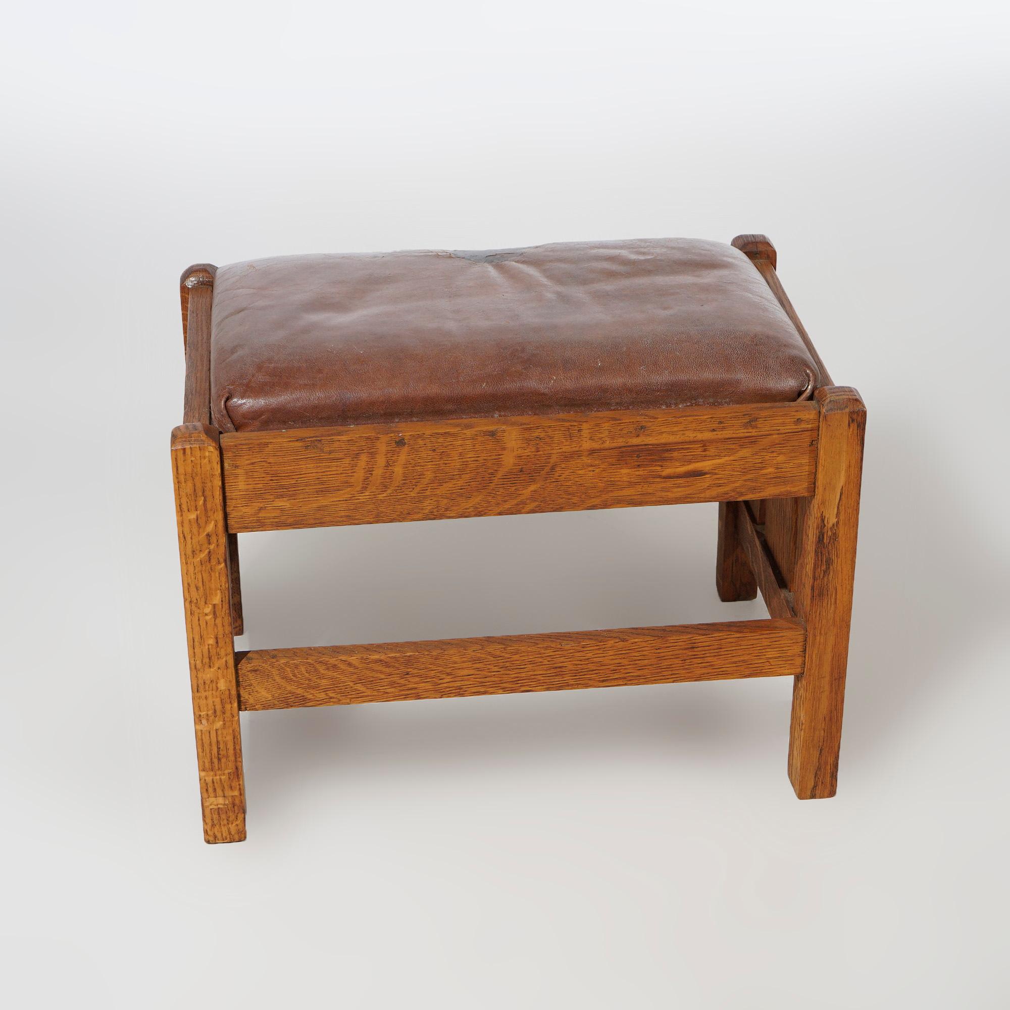Antique Arts and Crafts JM Young Mission Oak Footstool, Circa 1910 at ...