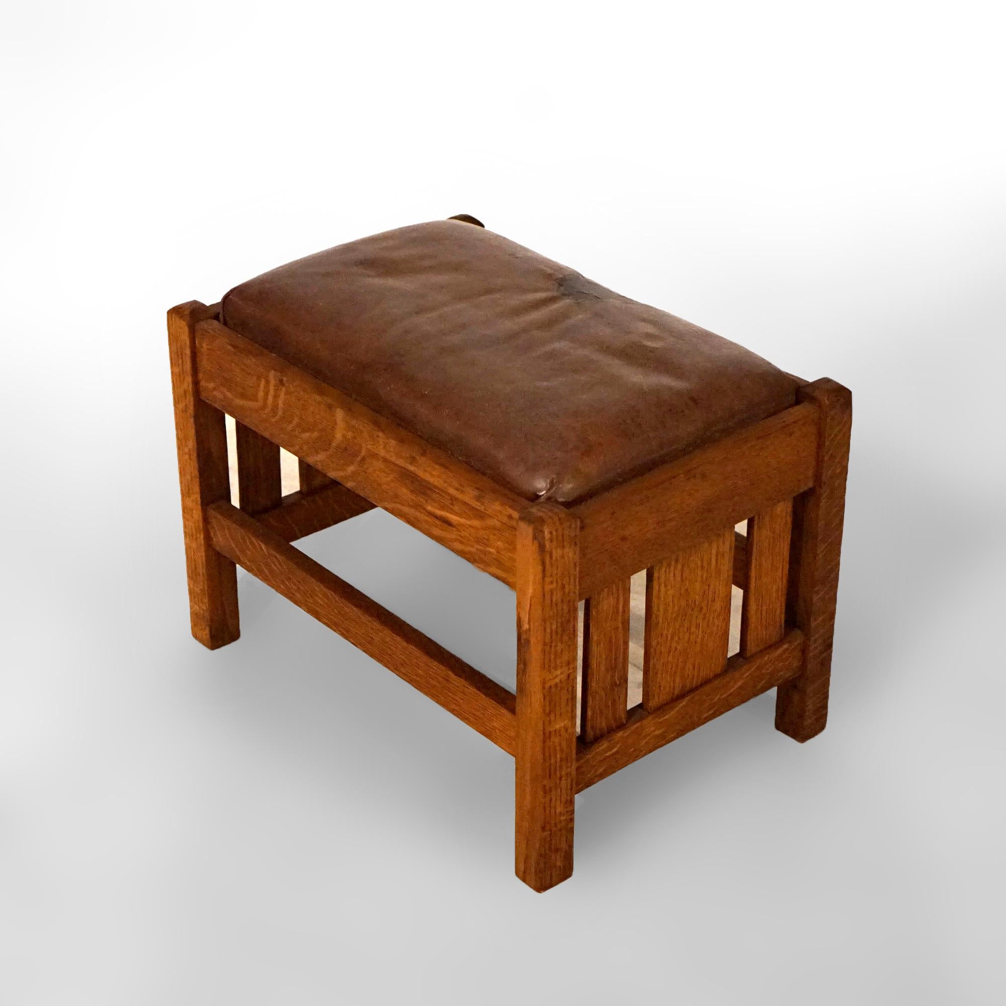Antique Arts and Crafts JM Young Mission Oak Footstool, Circa 1910 at ...