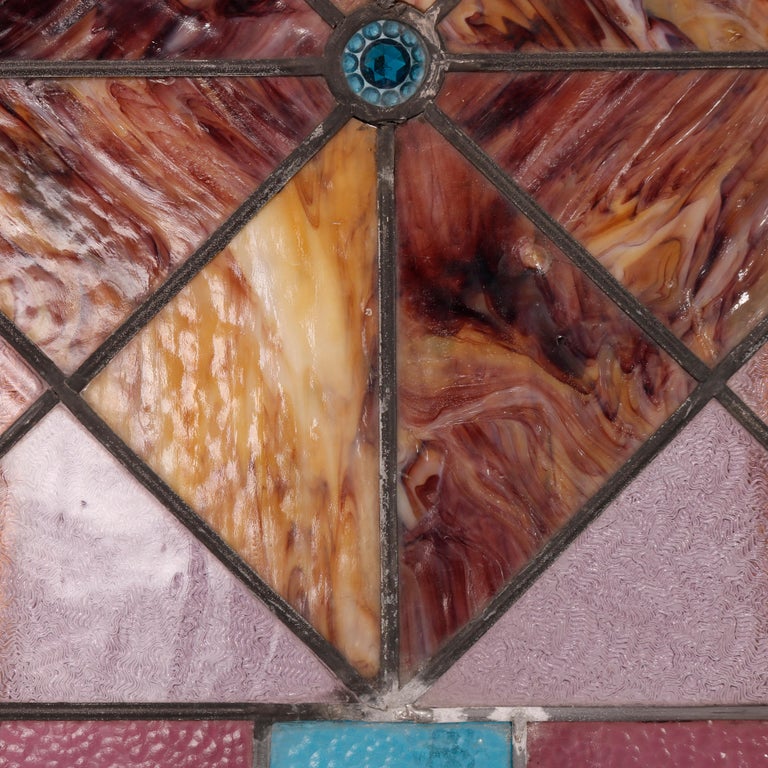 Antique Arts and Crafts Leaded Slag and Stained Glass Window, c1910 at ...