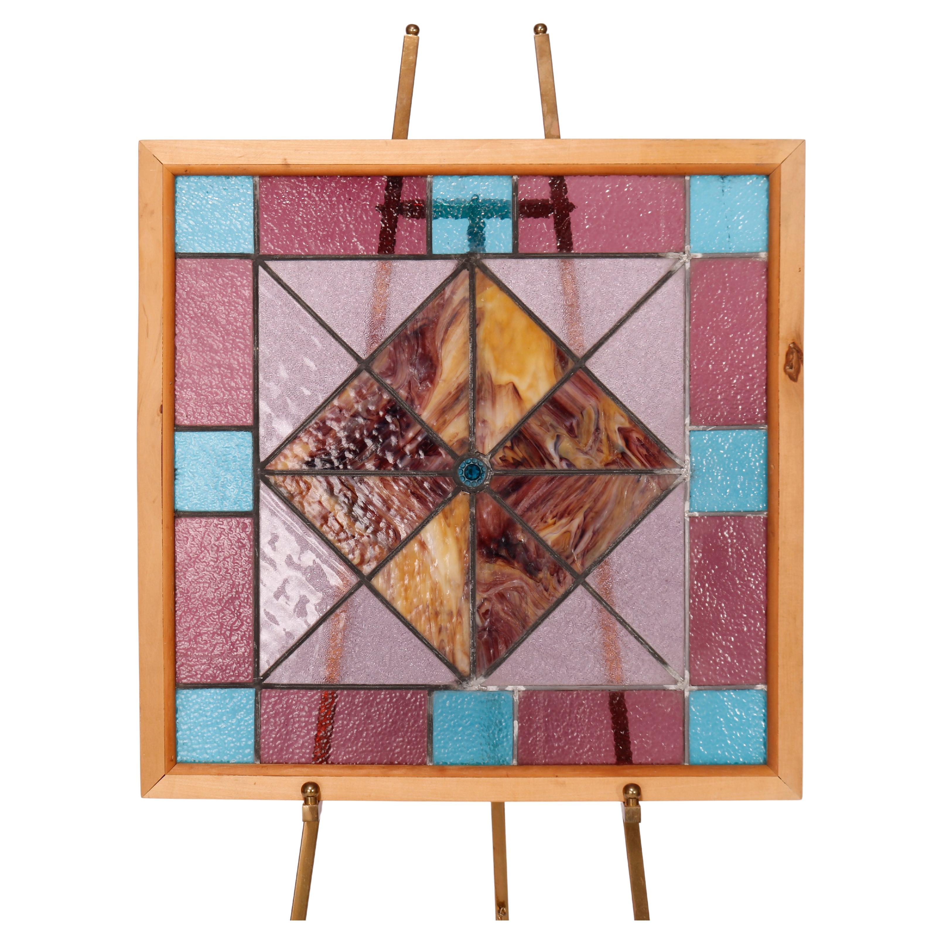 1800s Tavern Window of Rondell and Stained Glass at 1stDibs