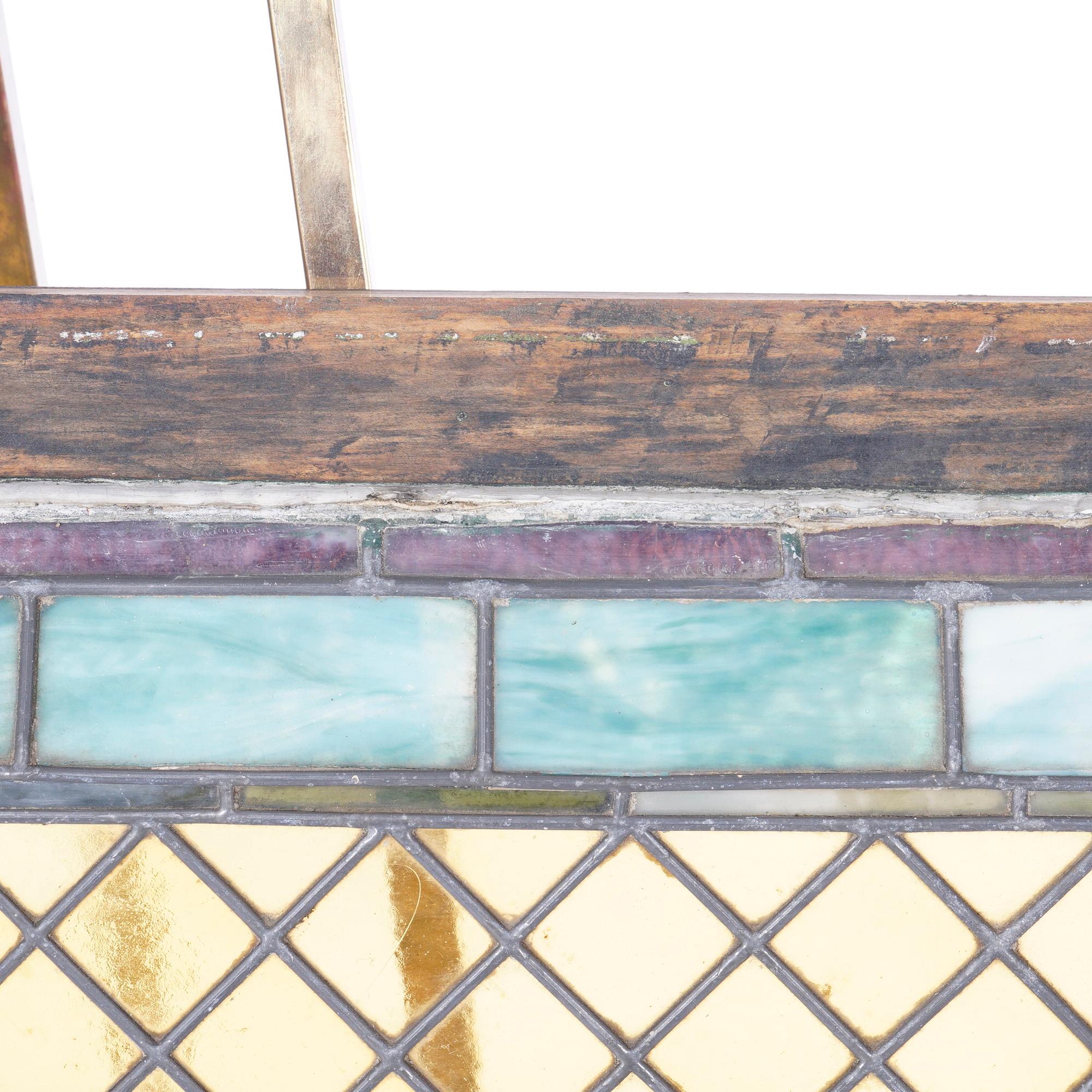 Antique Arts and Crafts Leaded Slag and Stained Glass Window Circa 1900 ...