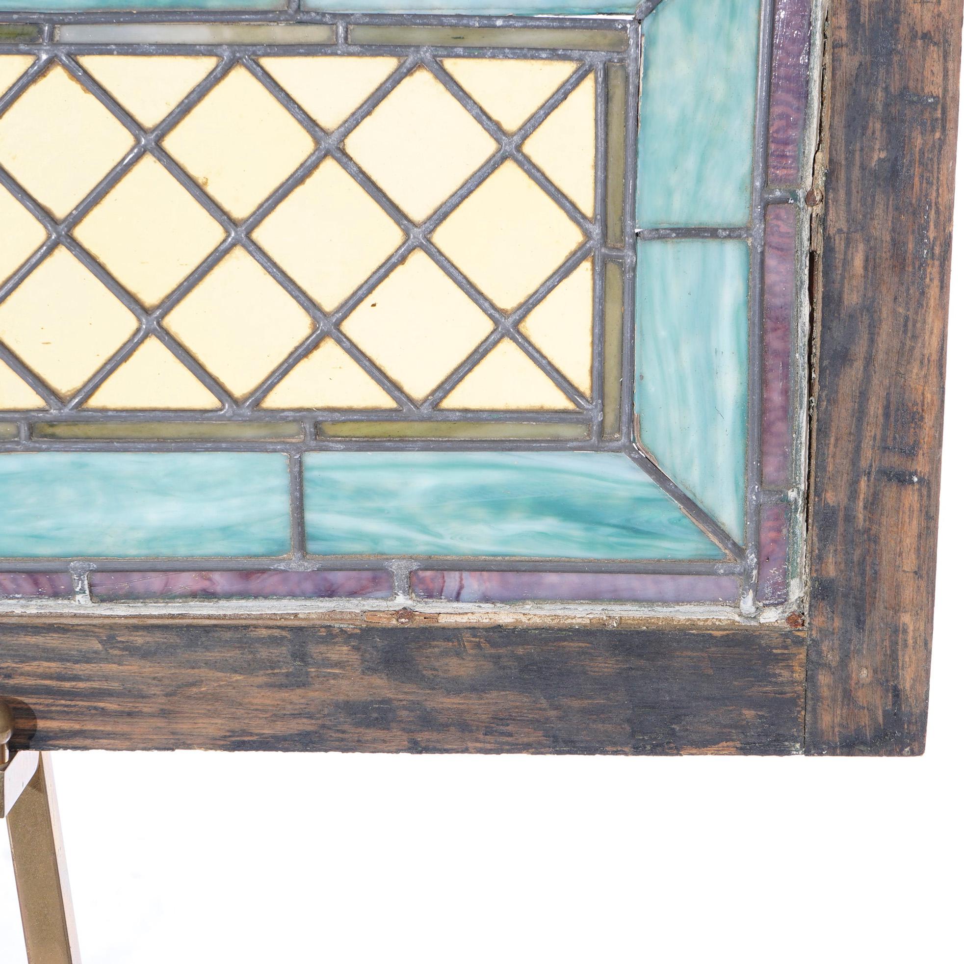 Antique Arts and Crafts Leaded Slag and Stained Glass Window Circa 1900 ...