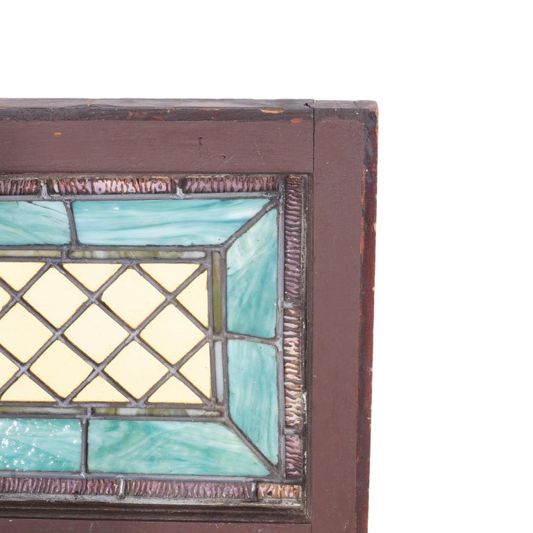 Antique Arts and Crafts Leaded Slag and Stained Glass Window Circa 1900 ...
