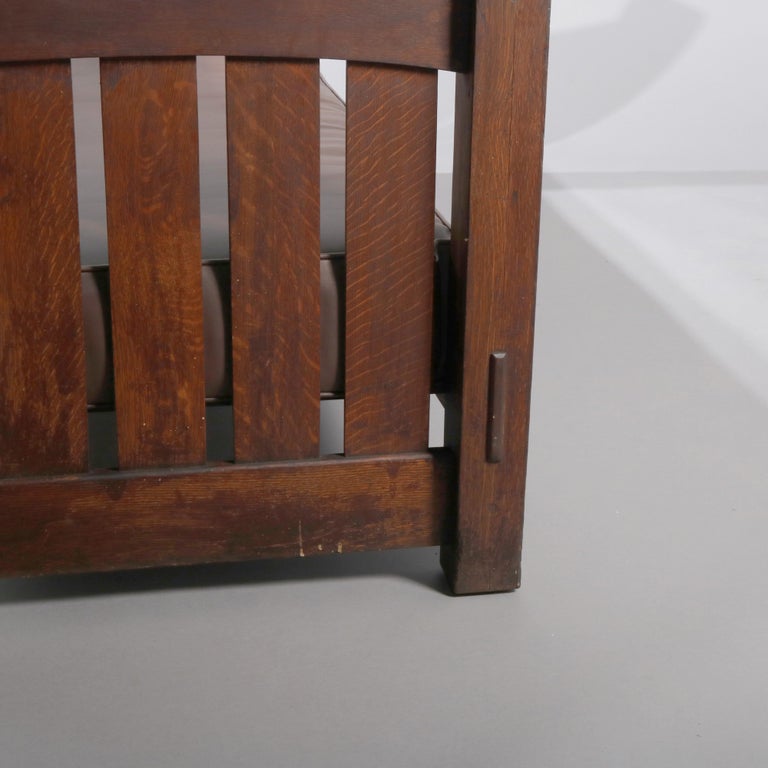 Antique Arts and Crafts Limbert Mission Oak Settle, circa 1910 at 1stDibs