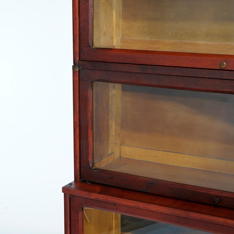 Antique Arts and Crafts Mahogany Barrister Bookcase with Raised Panels, c1910 For Sale at 1stDibs