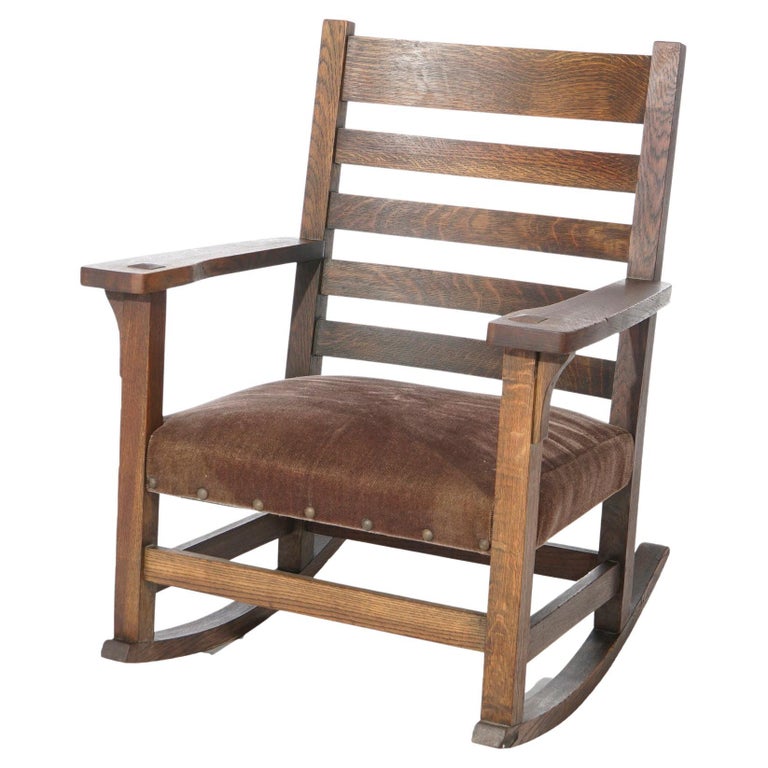 Antique Arts and Crafts Mission JM Young Oak Rocker Circa 1910 For Sale ...