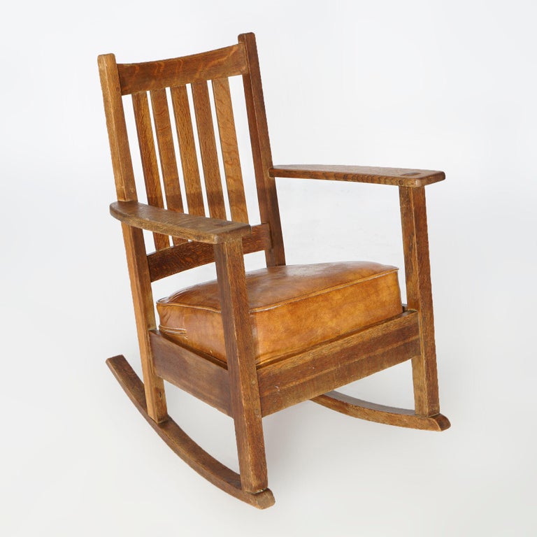 Antique Arts and Crafts Mission Limbert Oak Rocking Chair Circa 1910 at ...