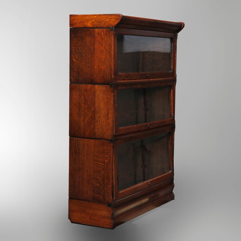 Antique Arts and Crafts Mission Oak Barrister Bookcase, circa 1910 at ...