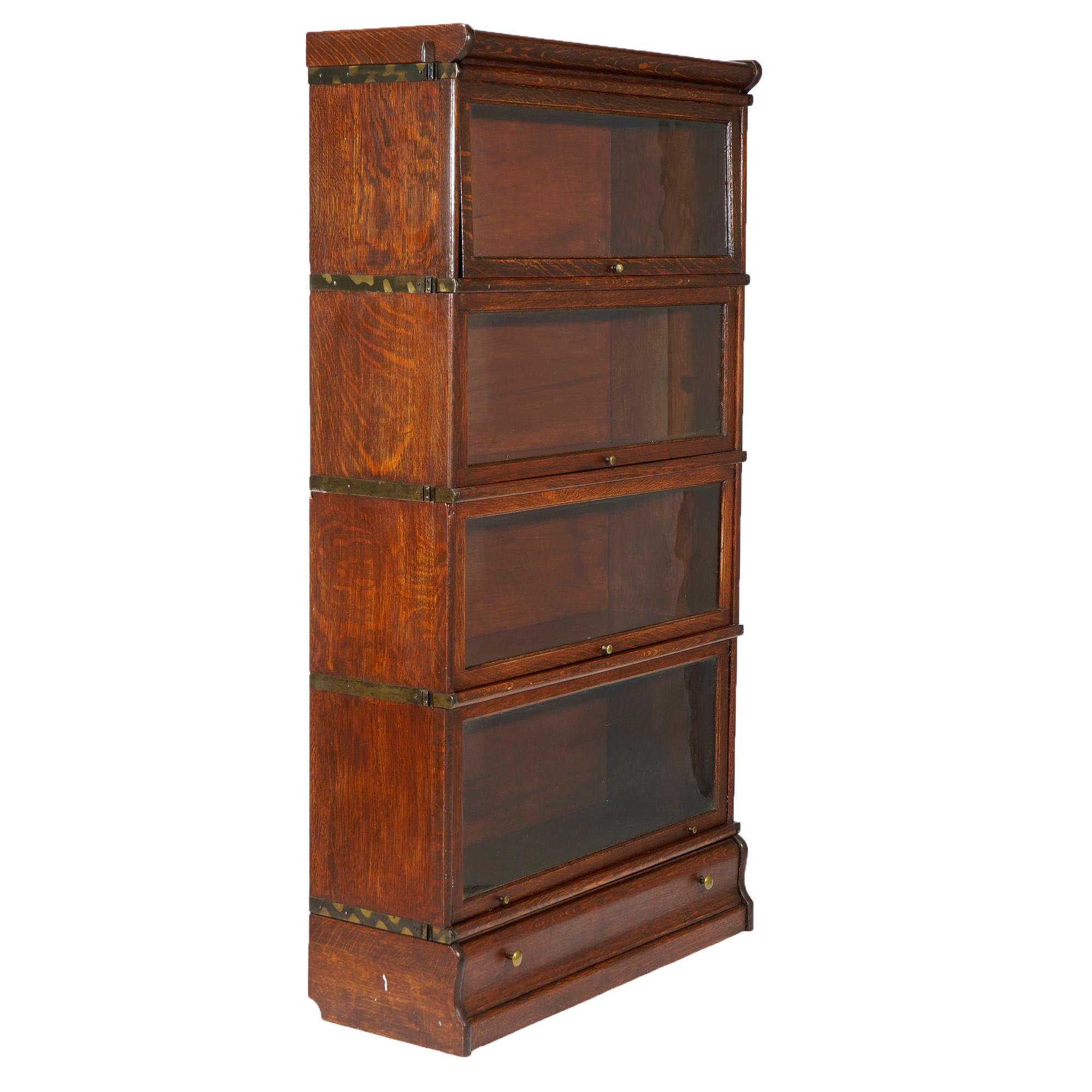 Antique Arts and Crafts Mission Oak Globe Wernicke School Barrister Bookcase C1910 at 1stDibs