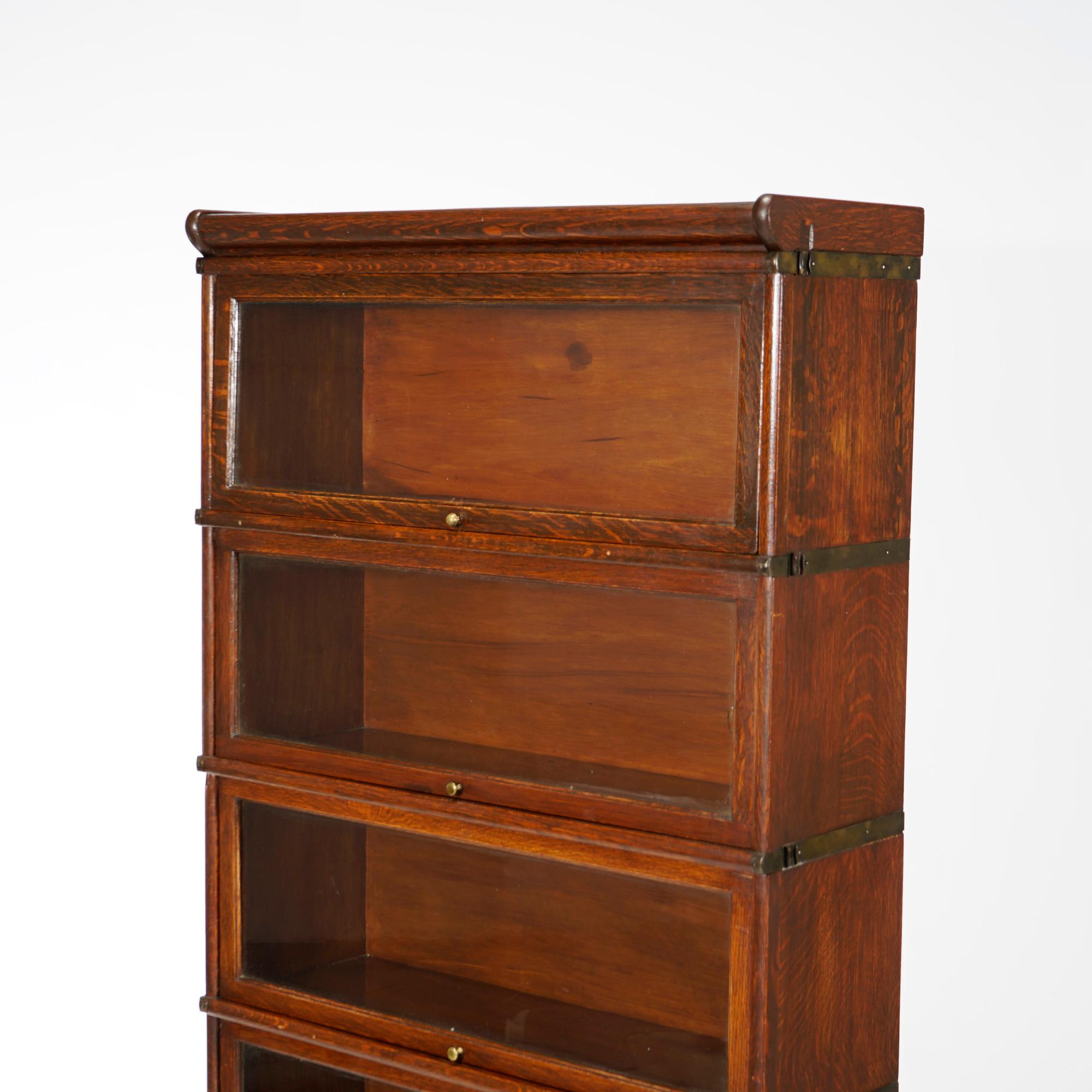 Antique Arts and Crafts Mission Oak Globe Wernicke School Barrister Bookcase C1910 at 1stDibs