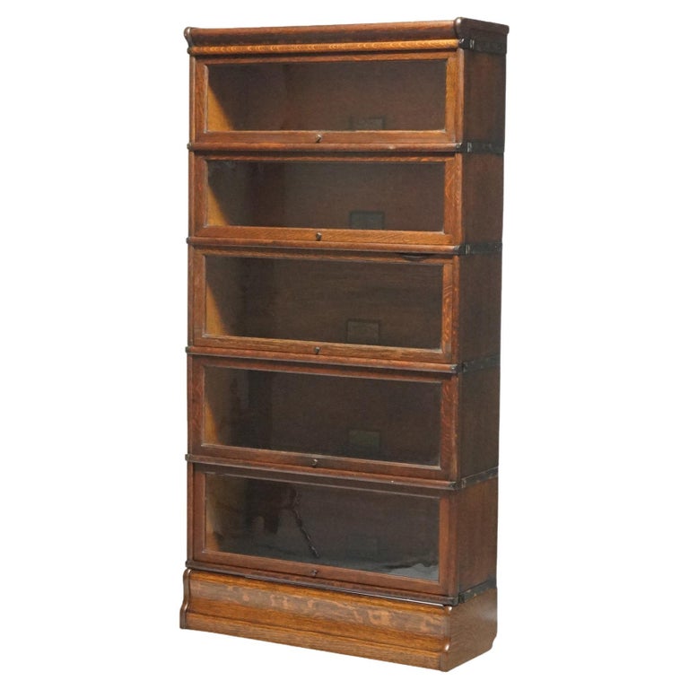 Antique Arts and Crafts Mission Oak Globe Wernicke Stack Barrister Bookcase C1910 at 1stDibs
