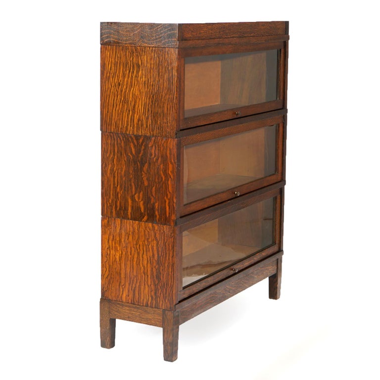 Antique Arts and Crafts Mission Oak Globe Wernicke Stack Bookcase, C1910 at 1stDibs