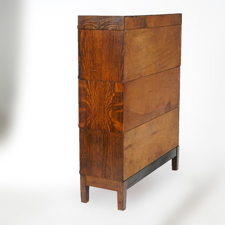 Antique Arts and Crafts Mission Oak Globe Wernicke Stack Bookcase, C1910 at 1stDibs