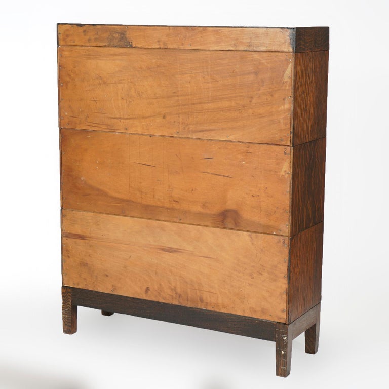 Antique Arts and Crafts Mission Oak Globe Wernicke Stack Bookcase, C1910 at 1stDibs