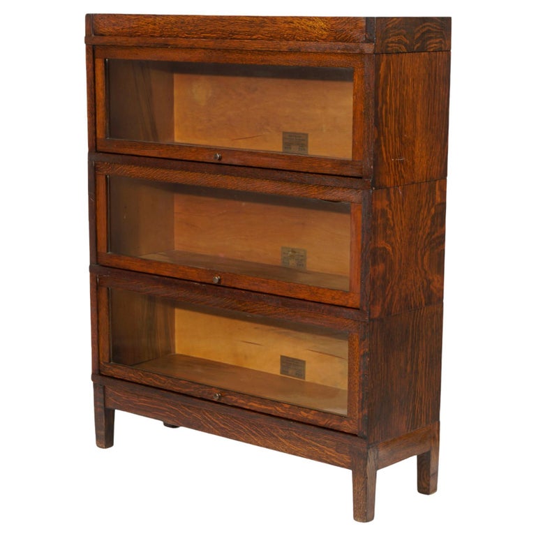 Antique Arts and Crafts Mission Oak Globe Wernicke Stack Bookcase, C1910 at 1stDibs