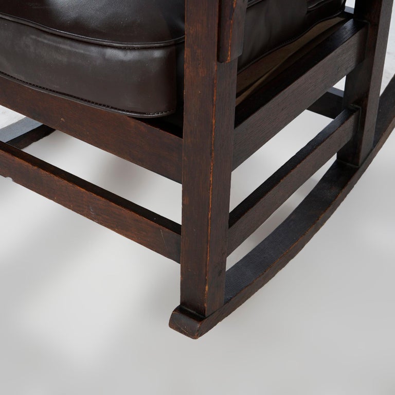 Antique Arts and Crafts Mission Oak Gustav Stickley Oak Rocker, Circa ...