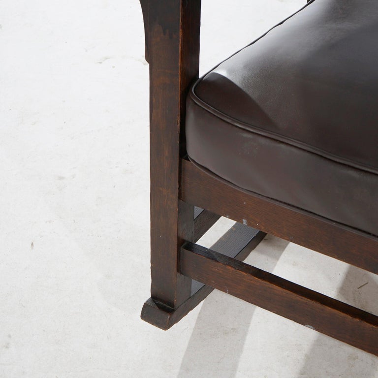 Antique Arts and Crafts Mission Oak Gustav Stickley Oak Rocker, Circa ...