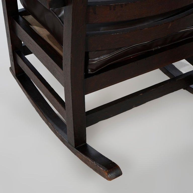 Antique Arts and Crafts Mission Oak Gustav Stickley Oak Rocker, Circa ...