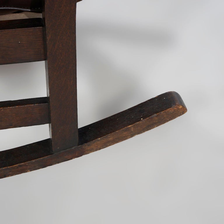 Antique Arts and Crafts Mission Oak Gustav Stickley Oak Rocker, Circa ...