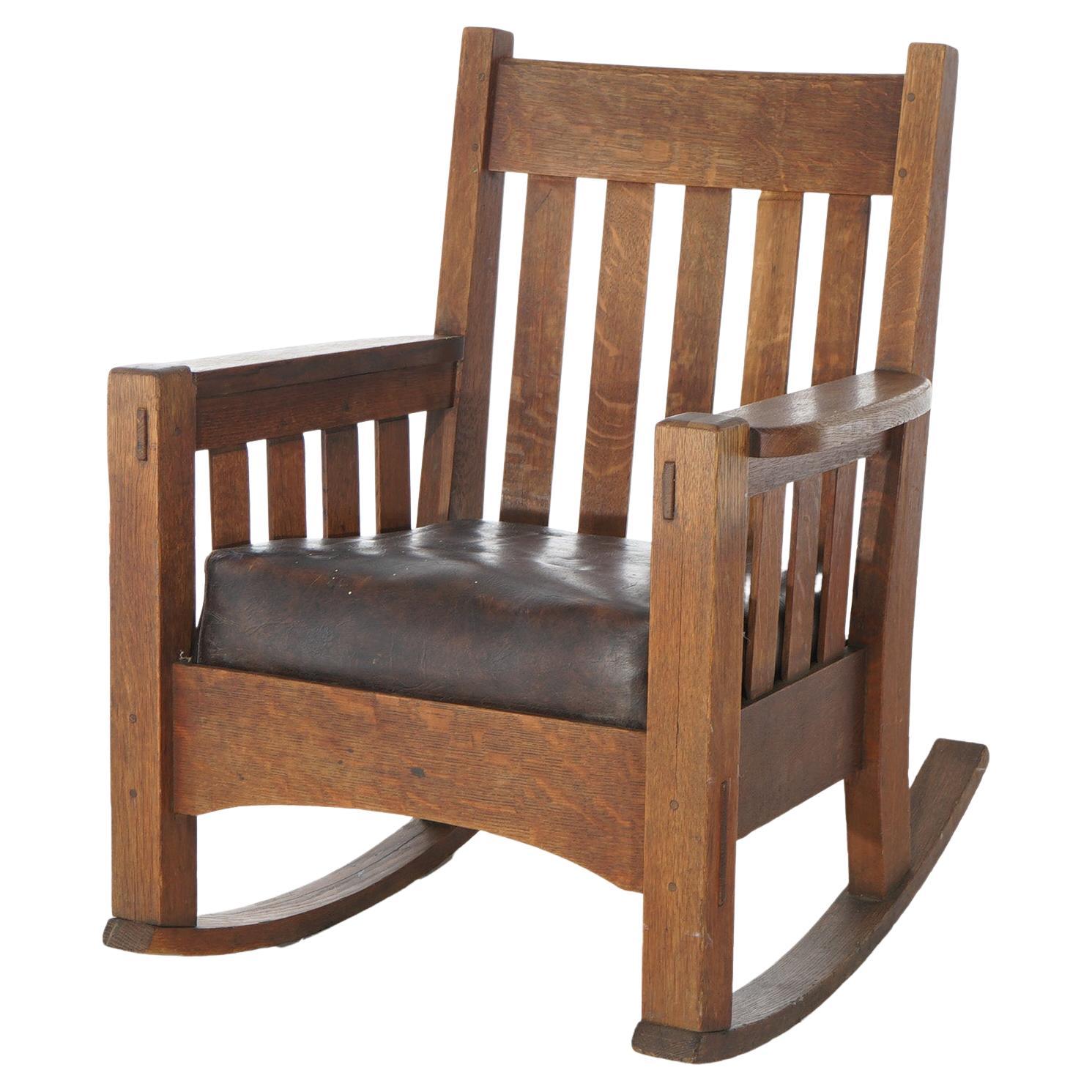 Quaint Furniture Stickley Brothers Slat Back Mission Oak Rocker Rocking ...