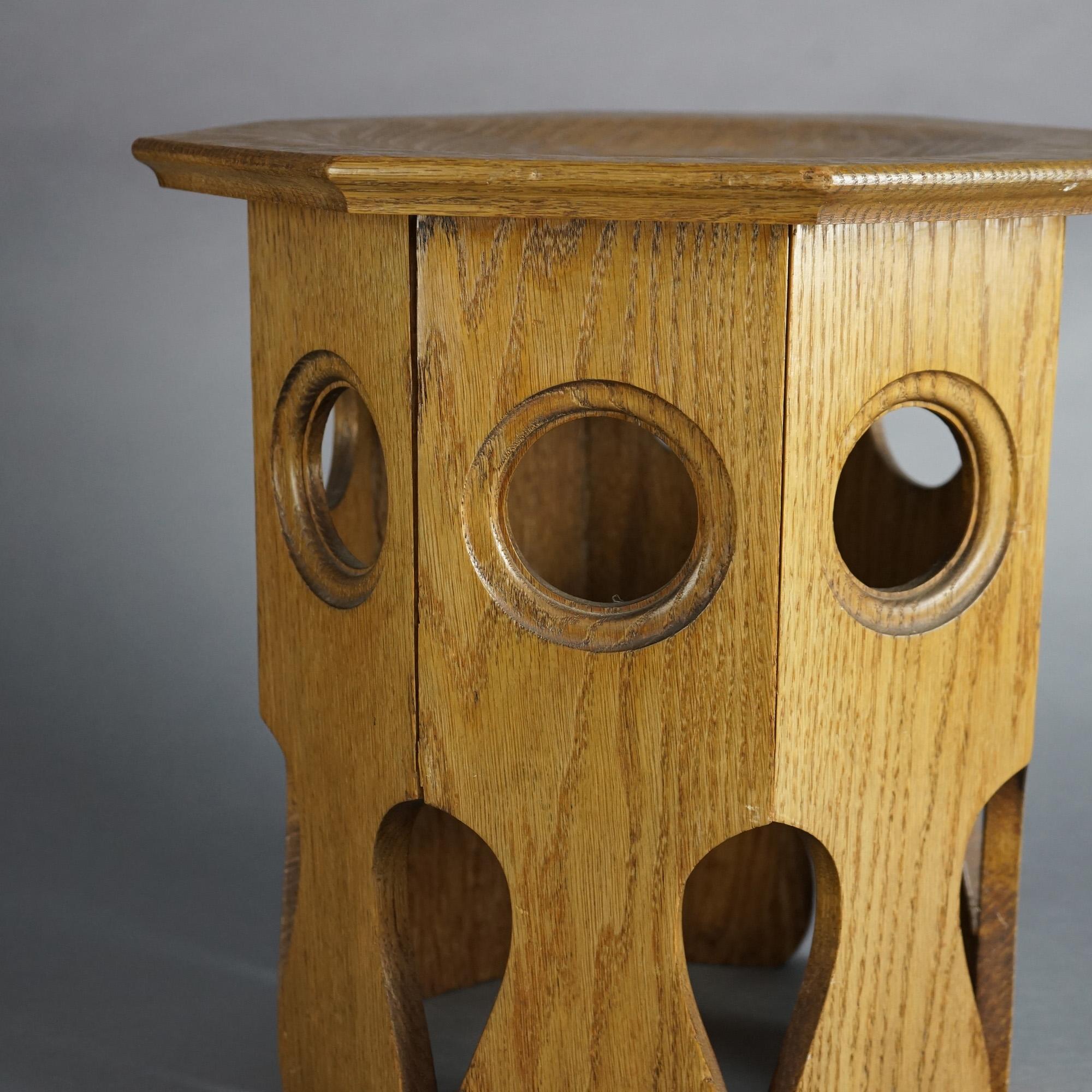 Antique Arts and Crafts Mission Oak Limbert Cut-Out Tabouret Stand ...