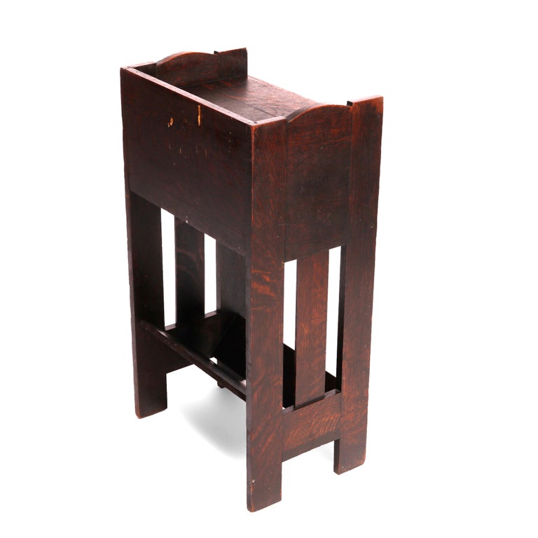 Antique Arts and Crafts Mission Oak Limbert School Magazine Stand ...