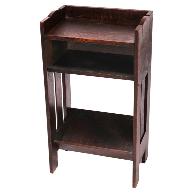 Antique Arts and Crafts Mission Oak Limbert School Magazine Stand ...