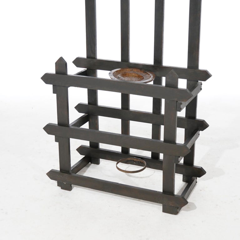 Antique Arts and Crafts Mission Oak Mirrored Hall Tree Circa 1910 For ...