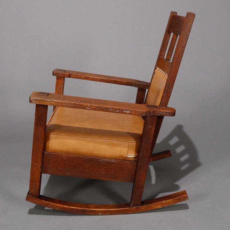 Antique Arts and Crafts Mission Oak Stickley Brothers Rocker, circa ...