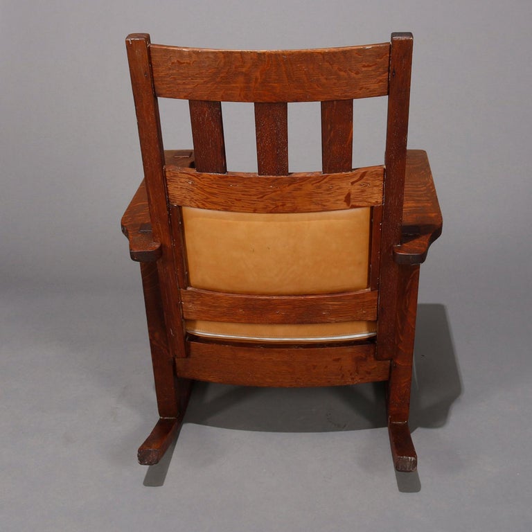 Antique Arts and Crafts Mission Oak Stickley Brothers Rocker, circa ...