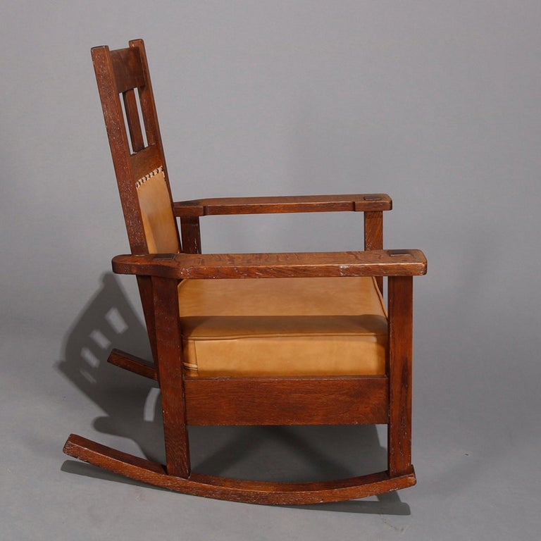 Antique Arts and Crafts Mission Oak Stickley Brothers Rocker, circa ...
