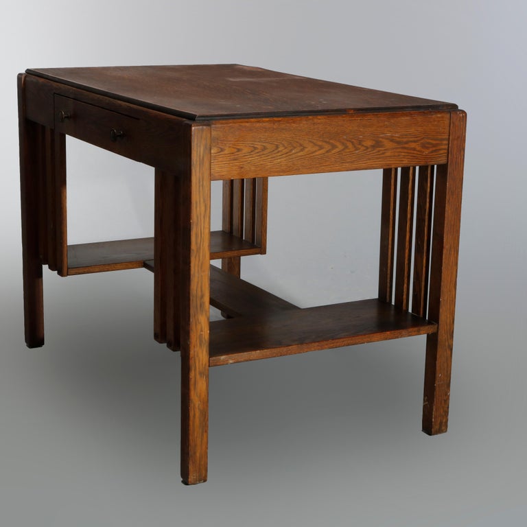 Antique Arts and Crafts Mission Oak Stickley School Desk, Circa 1920 at ...