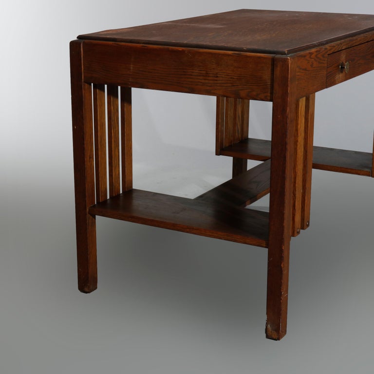 Antique Arts and Crafts Mission Oak Stickley School Desk, Circa 1920 at ...