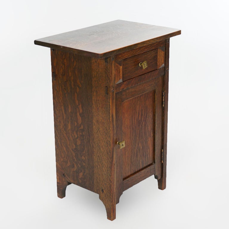 Antique Arts and Crafts Mission Oak Stickley School Smoking Stand Circa ...