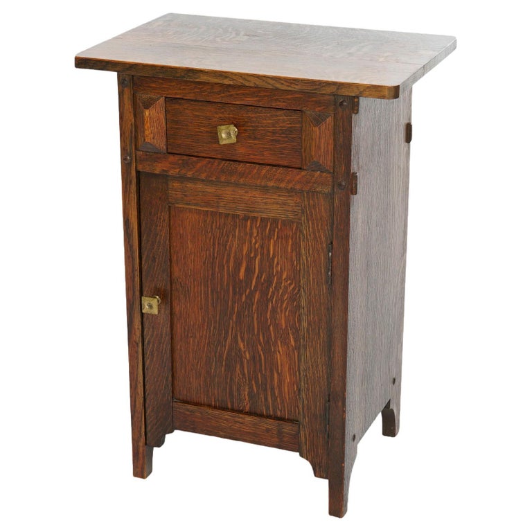 Antique Arts and Crafts Mission Oak Stickley School Smoking Stand Circa ...