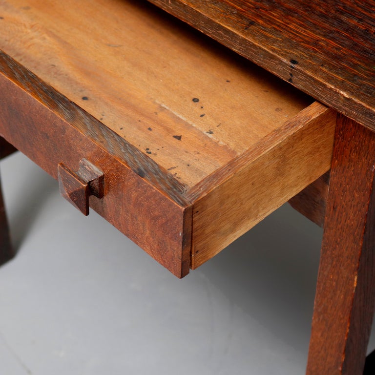 Antique Arts and Crafts Mission Oak Stickley School Writing Desk, circa ...