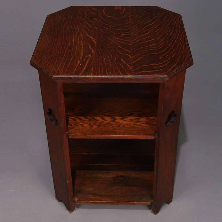 Antique Arts and Crafts Mission Quarter Sawn Oak Three-Tier Trefoil ...