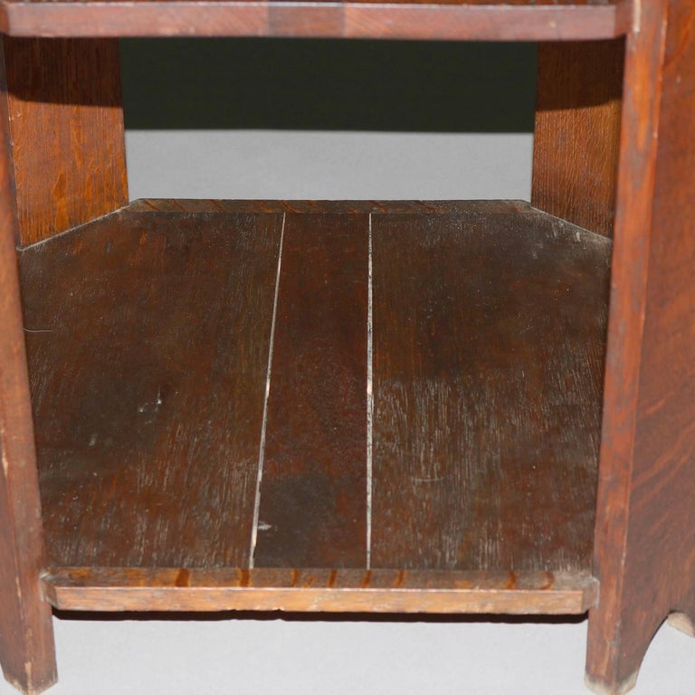 Antique Arts and Crafts Mission Quarter Sawn Oak Three-Tier Trefoil ...