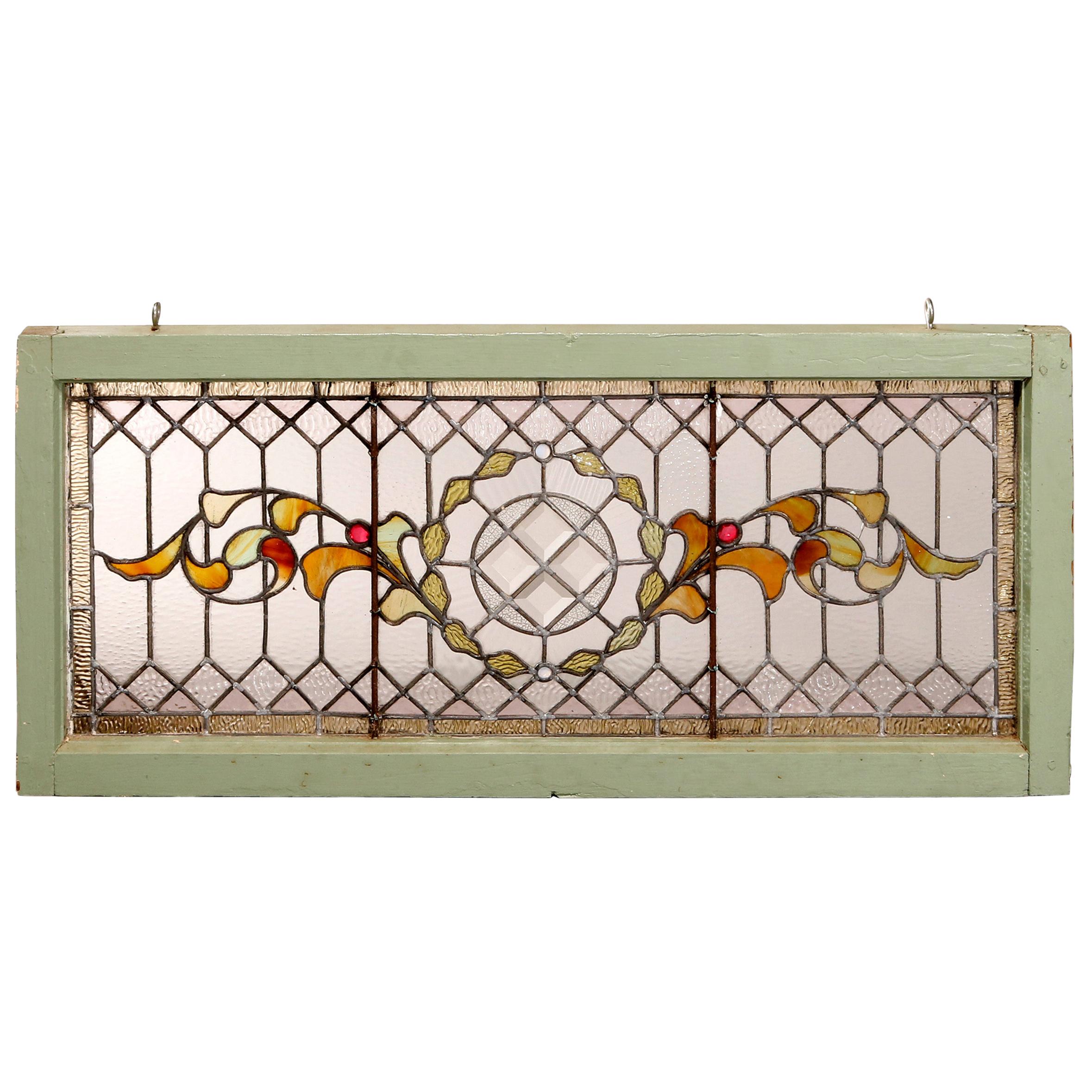 Large-scale Prairie School/Arts and Crafts Era Leaded Art Glass Windows ...