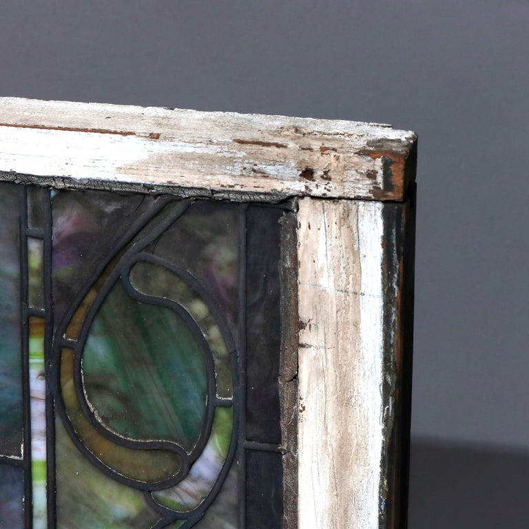 Antique Arts and Crafts Mosaic Leaded Slag Glass Window, circa 1930 at ...