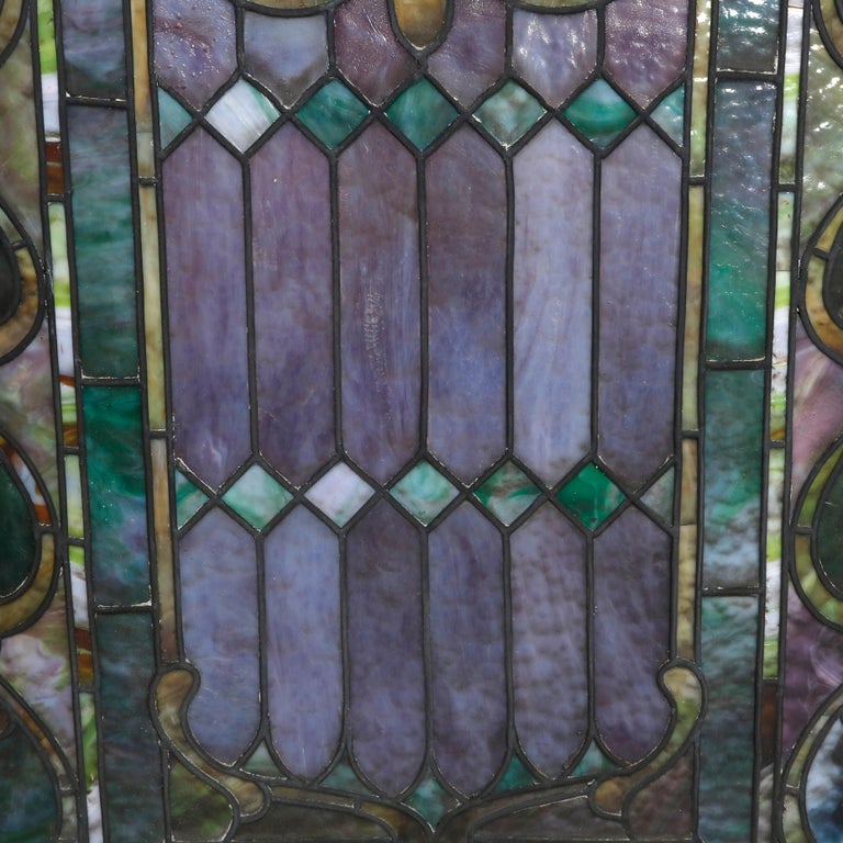 Antique Arts and Crafts Mosaic Leaded Slag Glass Window, circa 1930 at ...