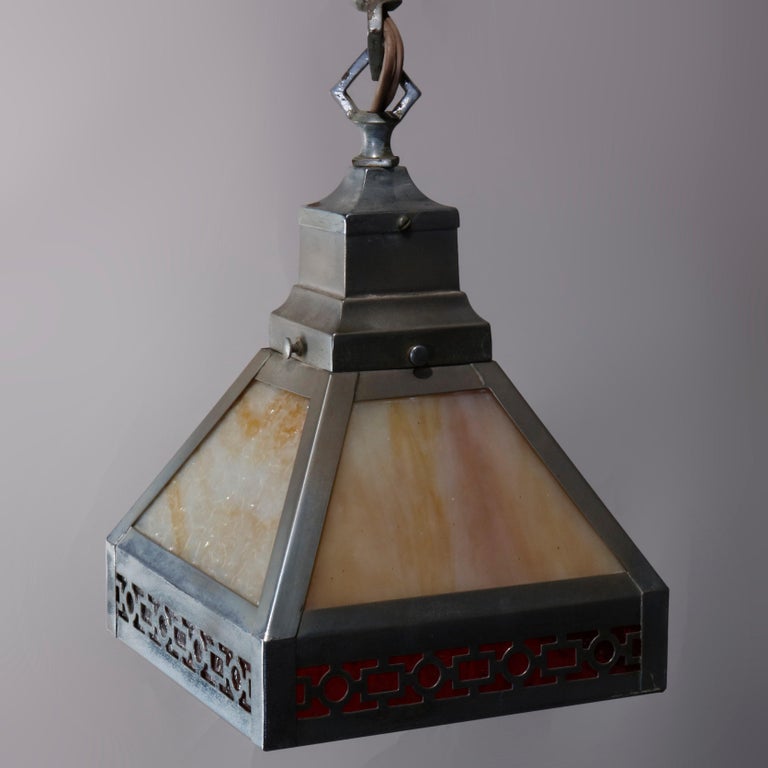 Antique Arts and Crafts Nickel-Plated Mission Hanging Light, circa 1915 ...